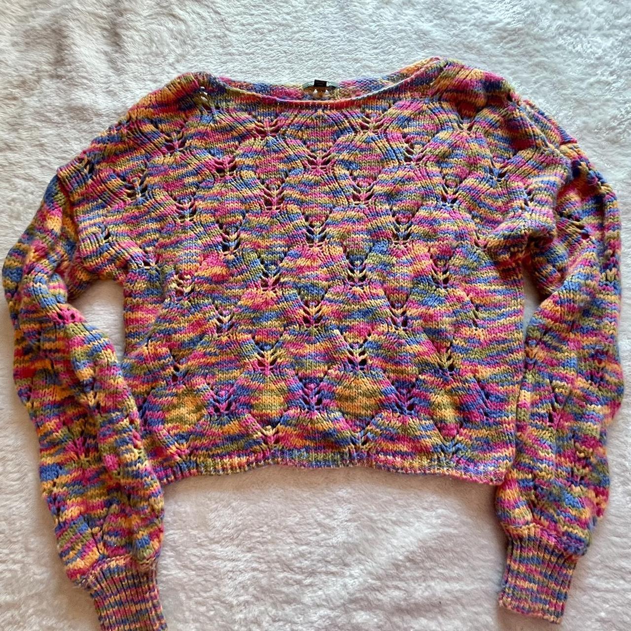 Wild Fable multi-color chunky sweater! cropped fit,... - Depop