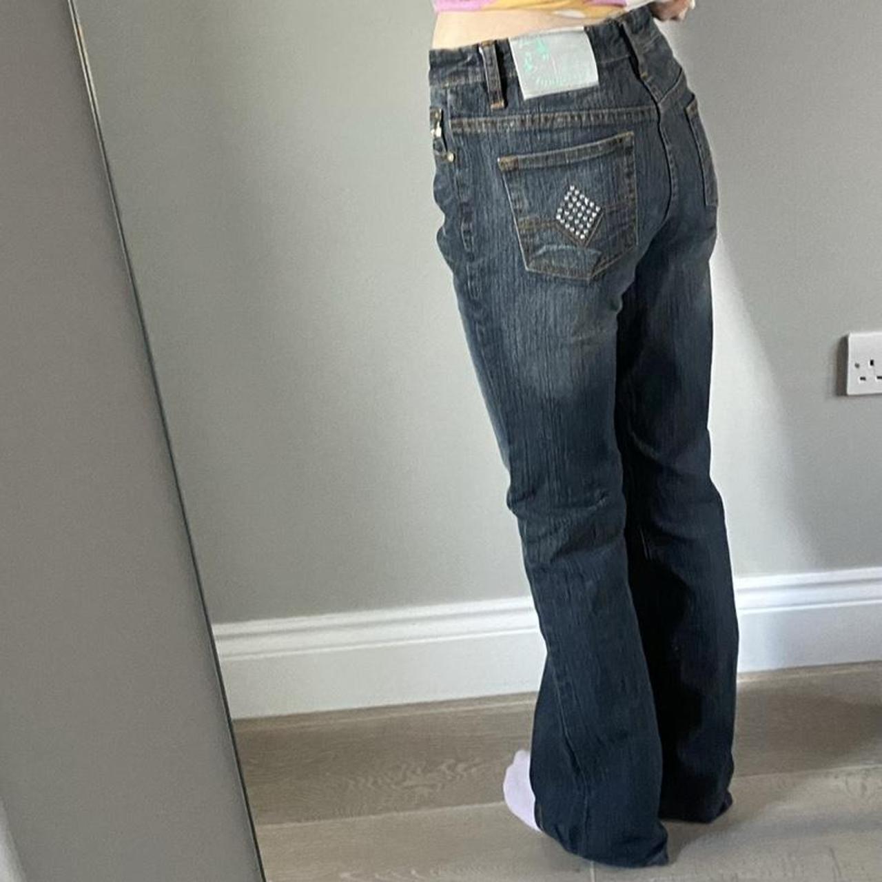 Flare rhinestone jeans 🦋£2 tracked shipping... - Depop