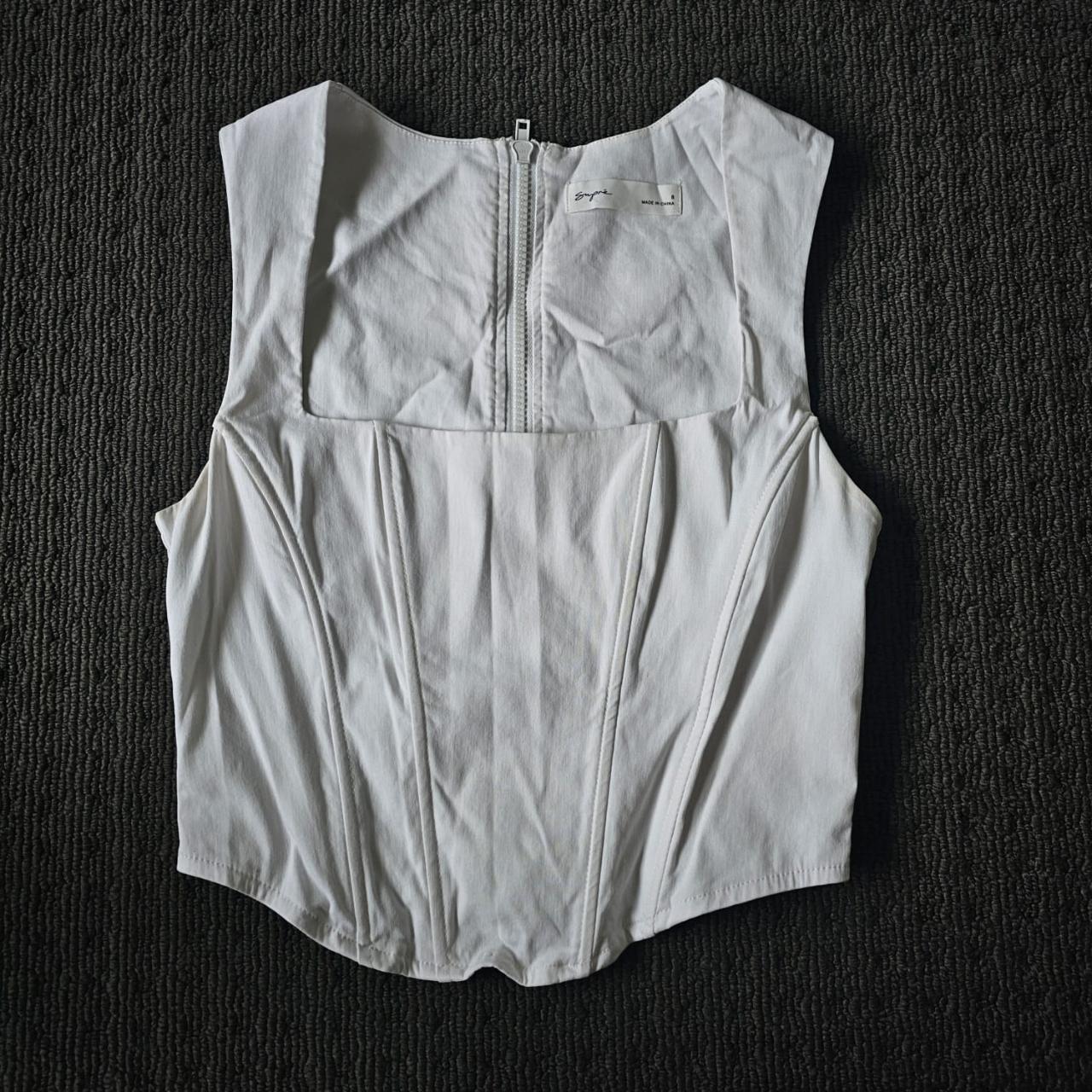 supre white square neck corset top size... | Depop