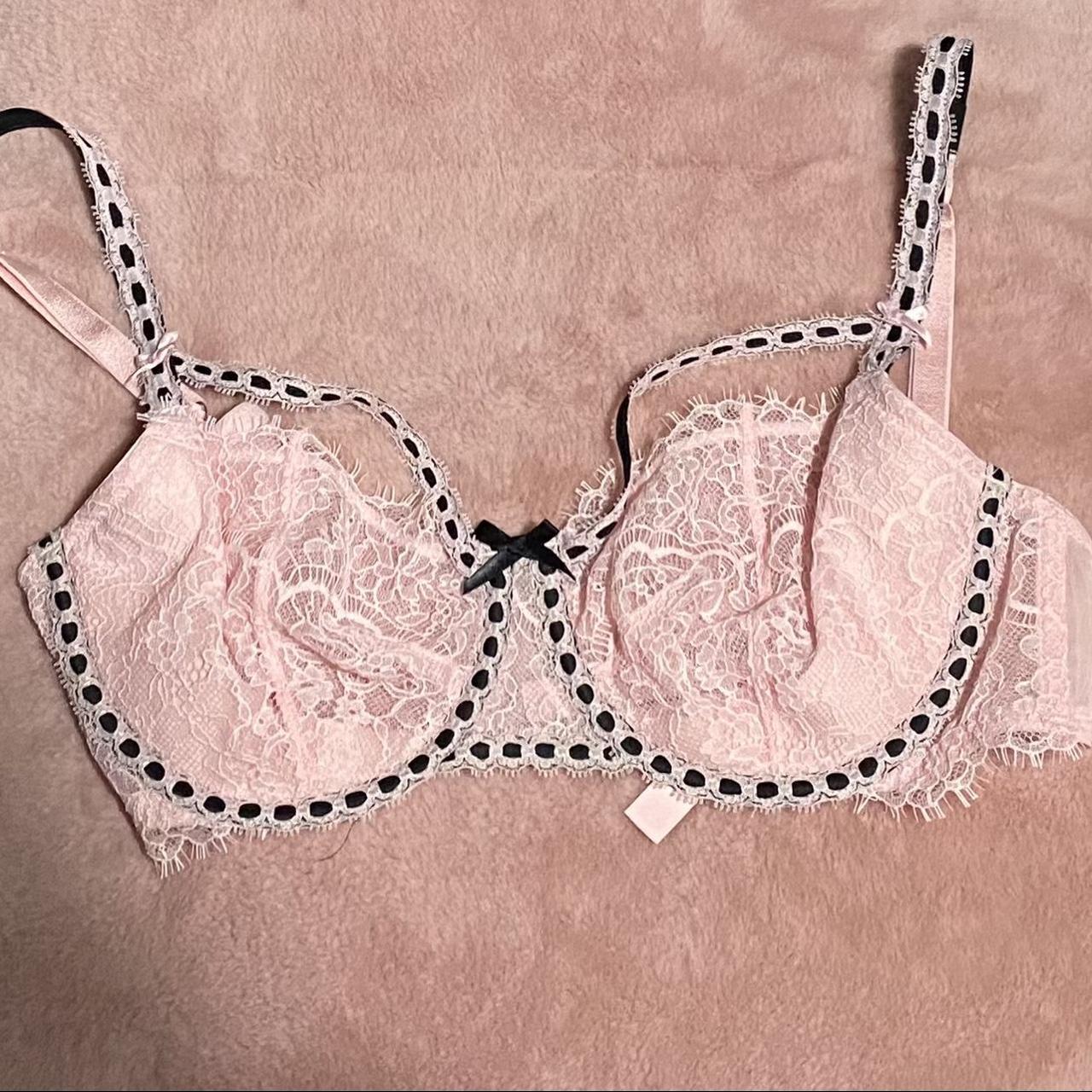 victoria’s secret dream angels pink lacey bra. bra... - Depop