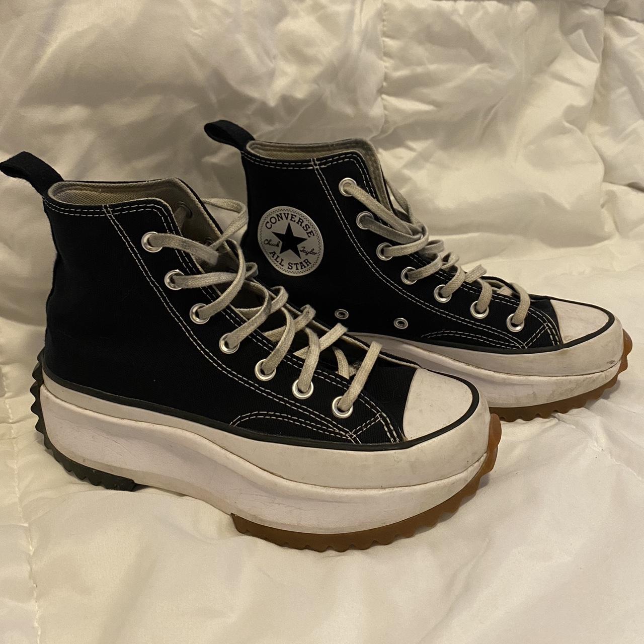 Converse Run Star Hike Canvas Platform | Black & White - Depop