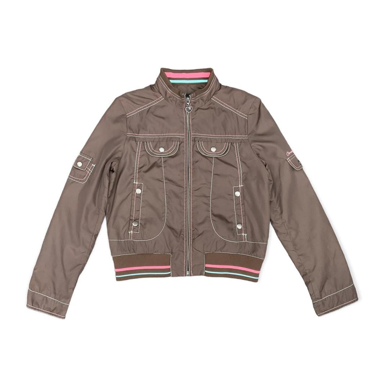 Vintage Cropped Racing Jacket, Size 8 . 00s Sporty... - Depop