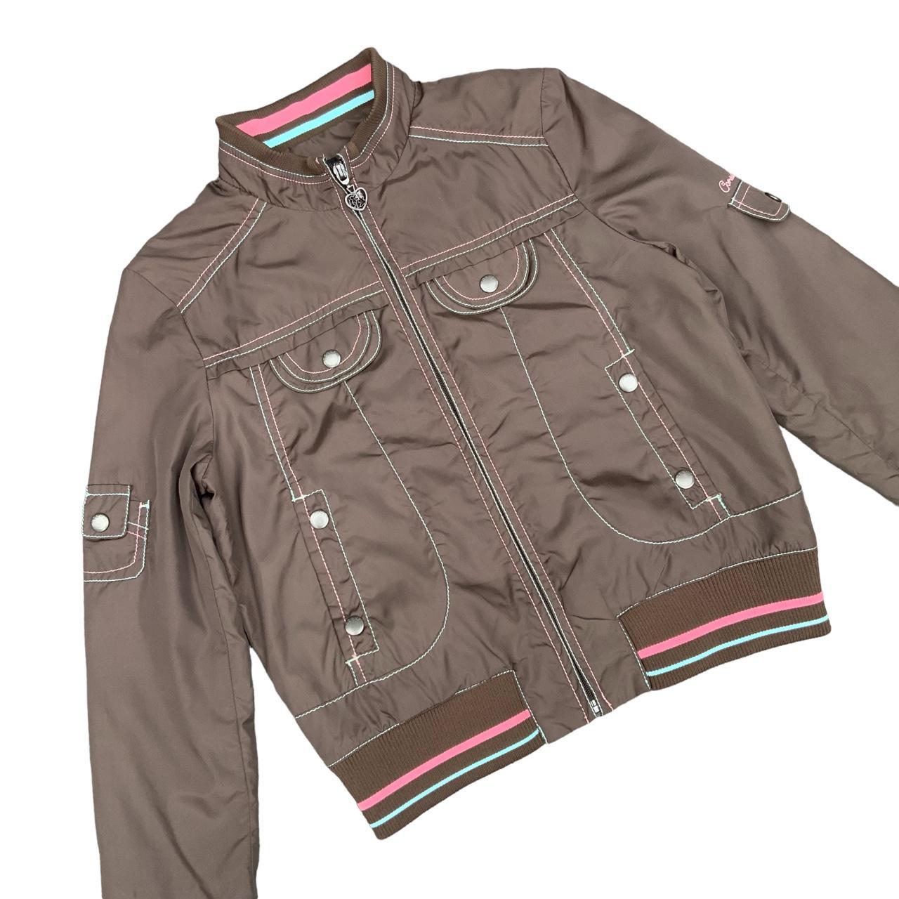 Vintage Cropped Racing Jacket, Size 8 . 00s Sporty... - Depop