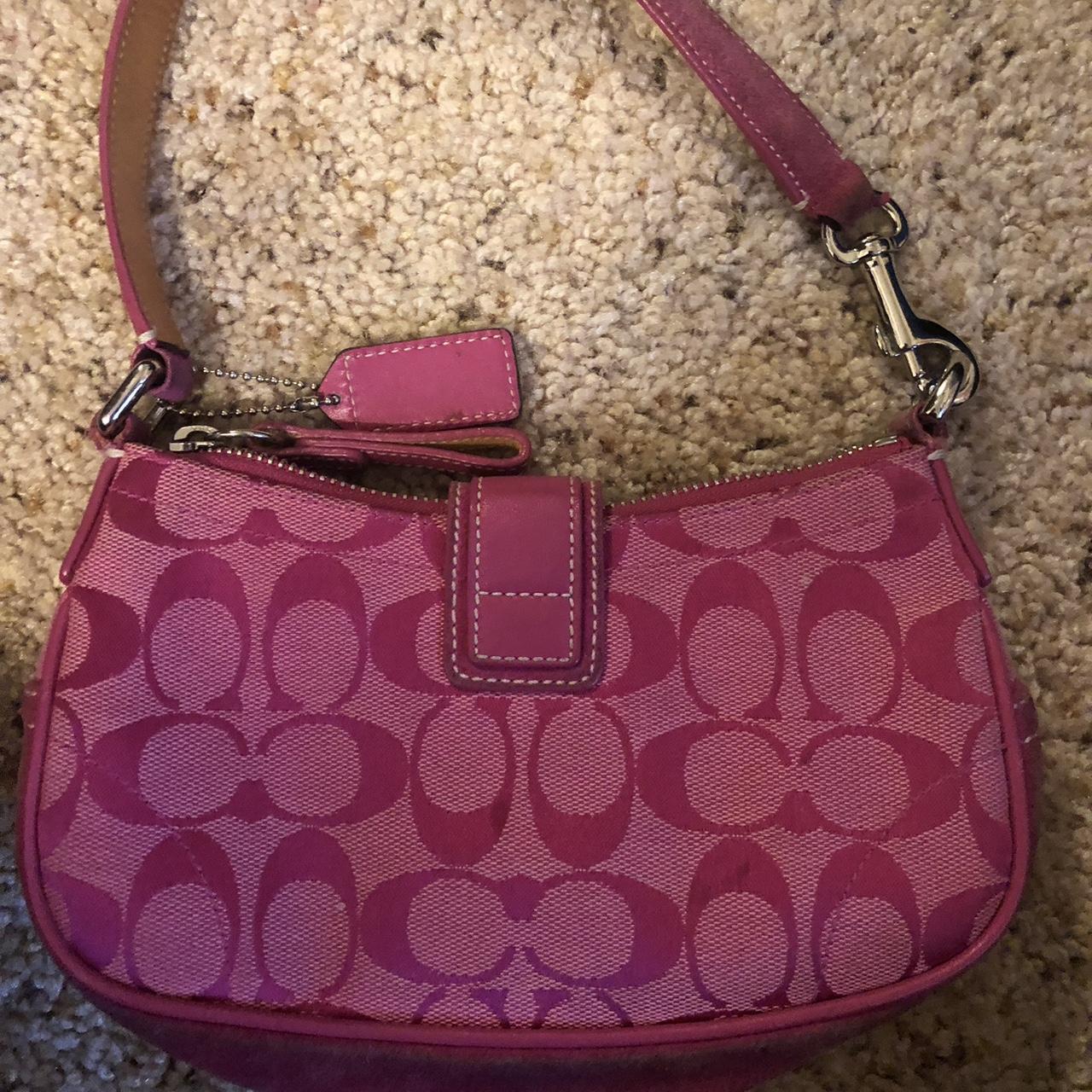 Y2k pink magenta coach mini bag - Depop