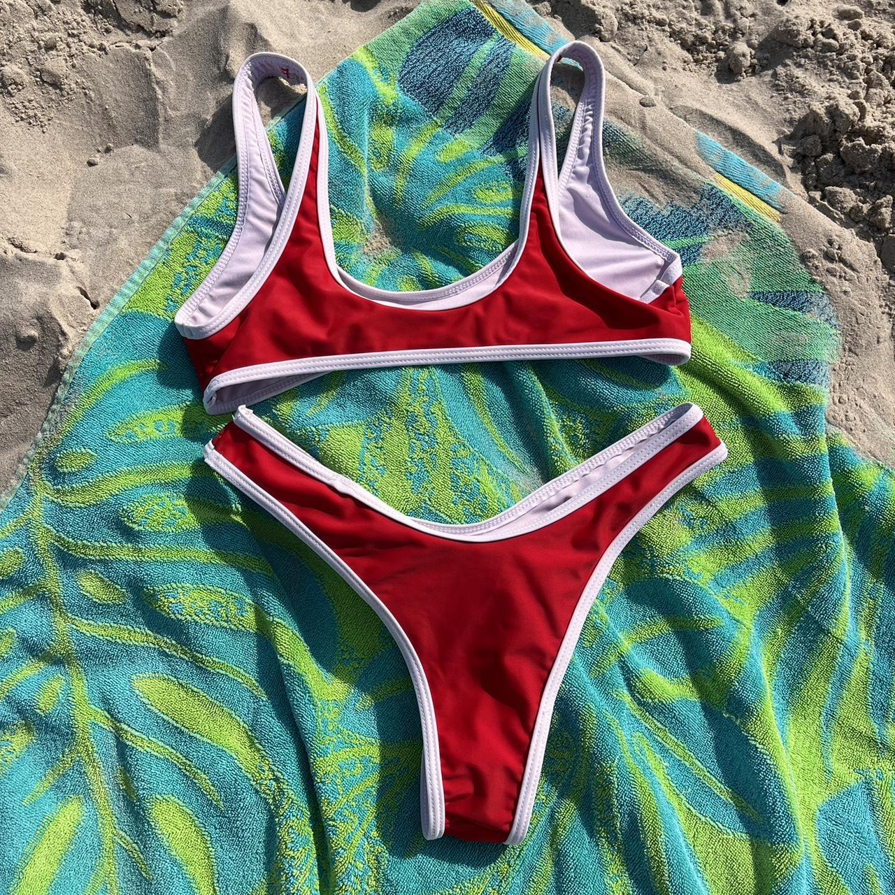 Zaful Womens Red And White Bikinis And Tankini Sets Depop
