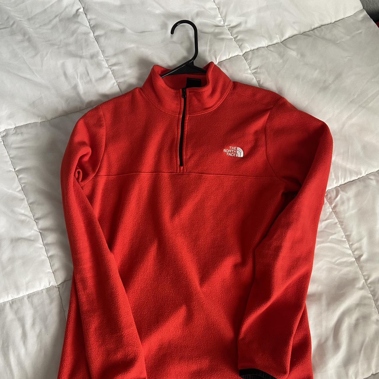 North face red half zip super comfy and perfect for... - Depop