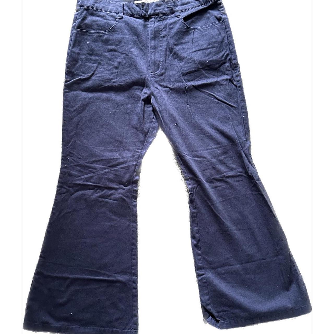 pacsun navy men’s flare pants barely worn #pacsun... - Depop
