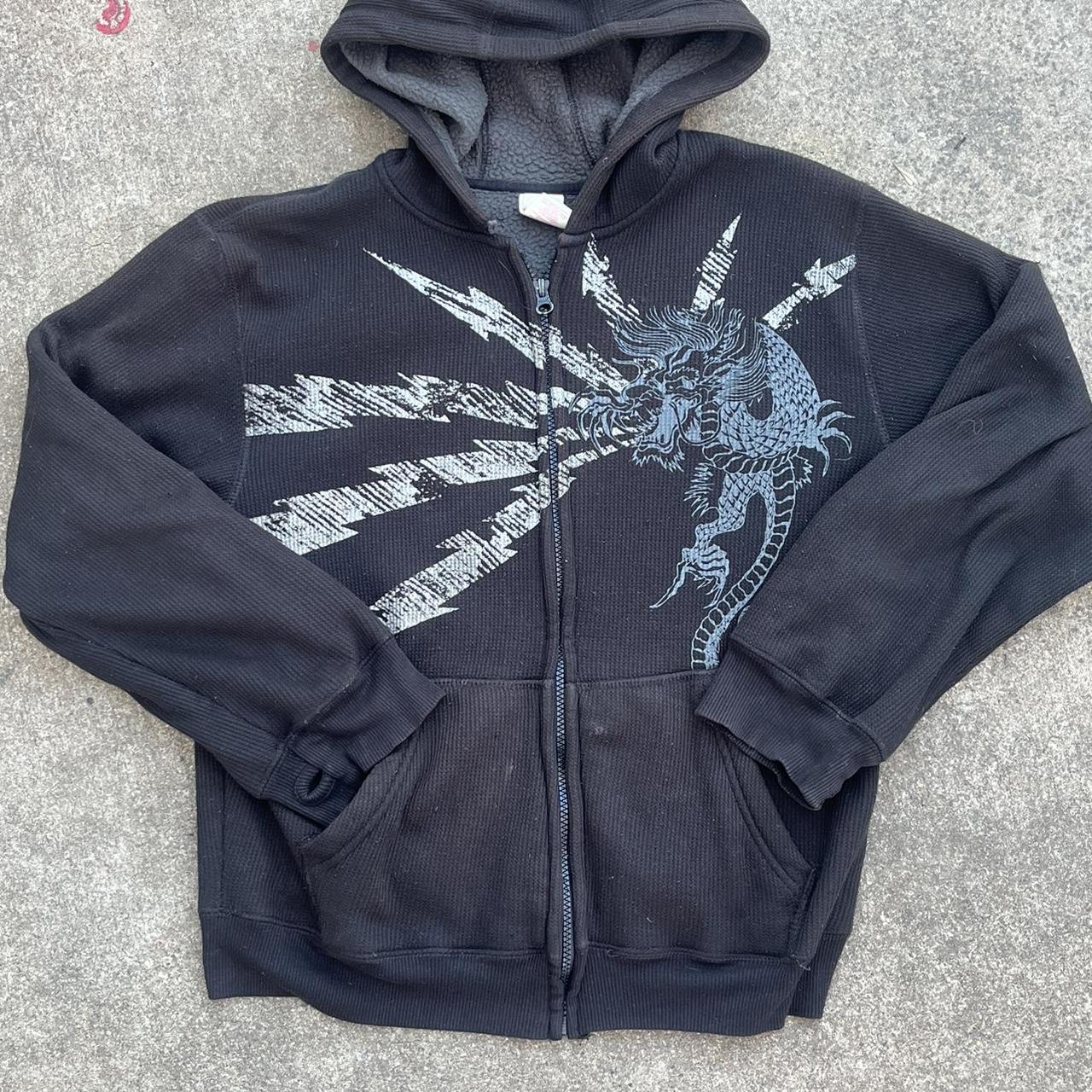 Y2k jacket, Emo Jacket, Dragon Jacket, Grunge... - Depop