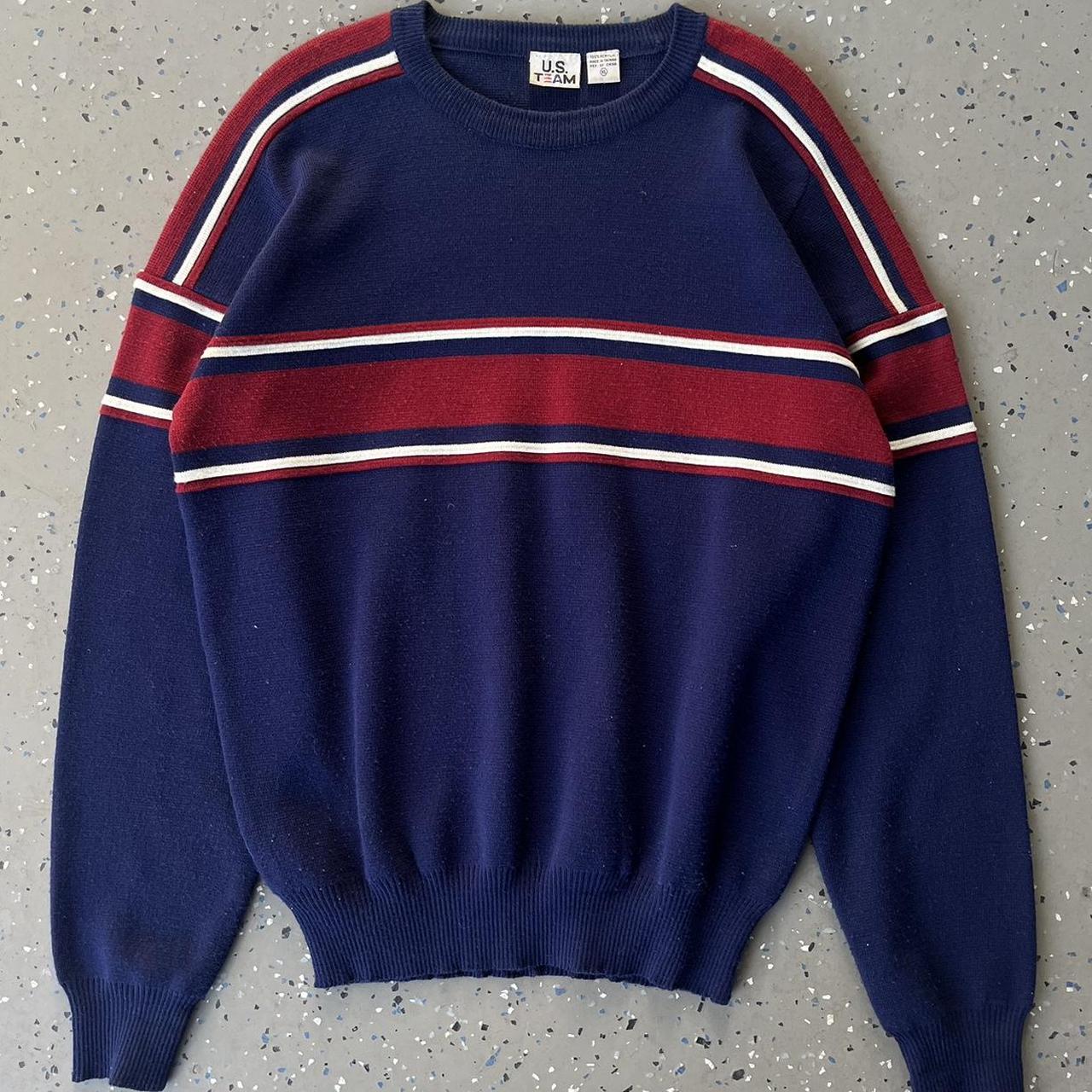 Vintage Knitted Sweater, 80’s Olympic Stripped... - Depop