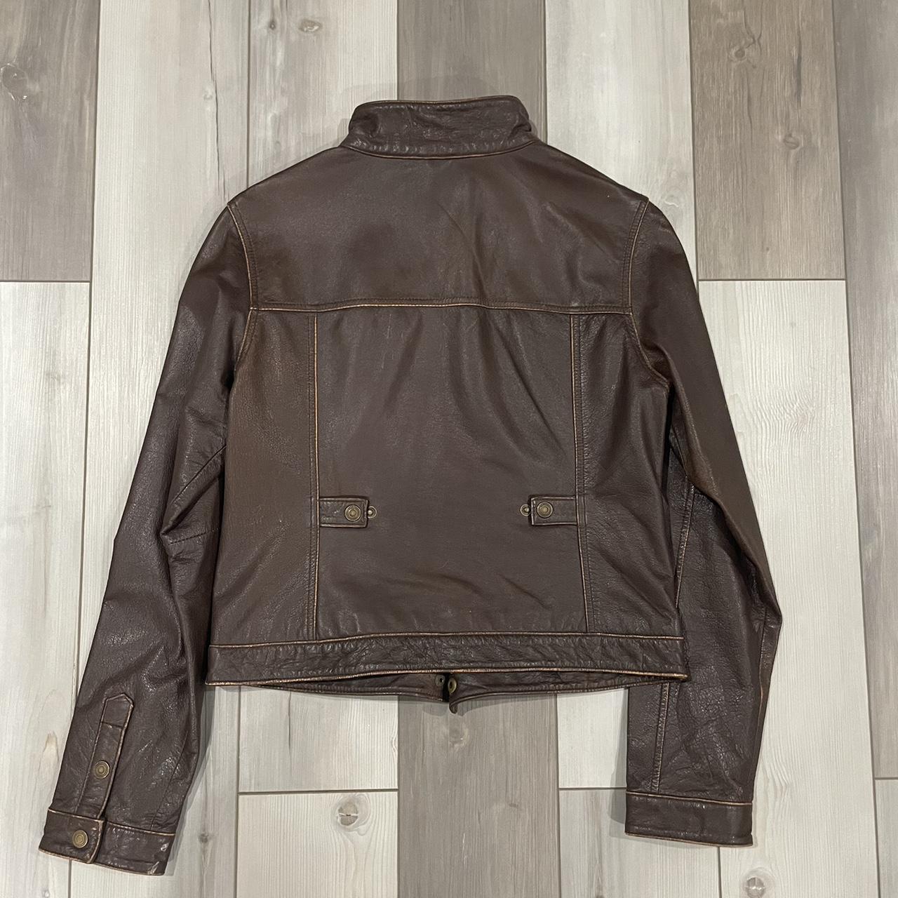 Vintage American eagle leather jacket Fits super... - Depop