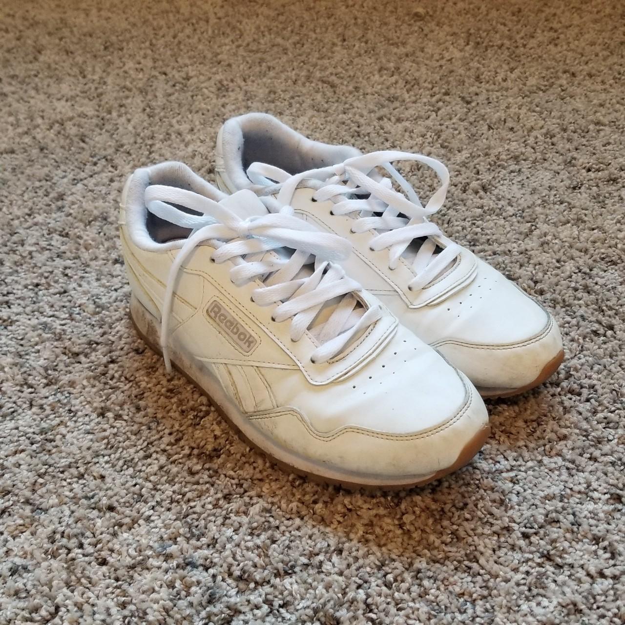 White classic Reebok sneakers They're in great... - Depop