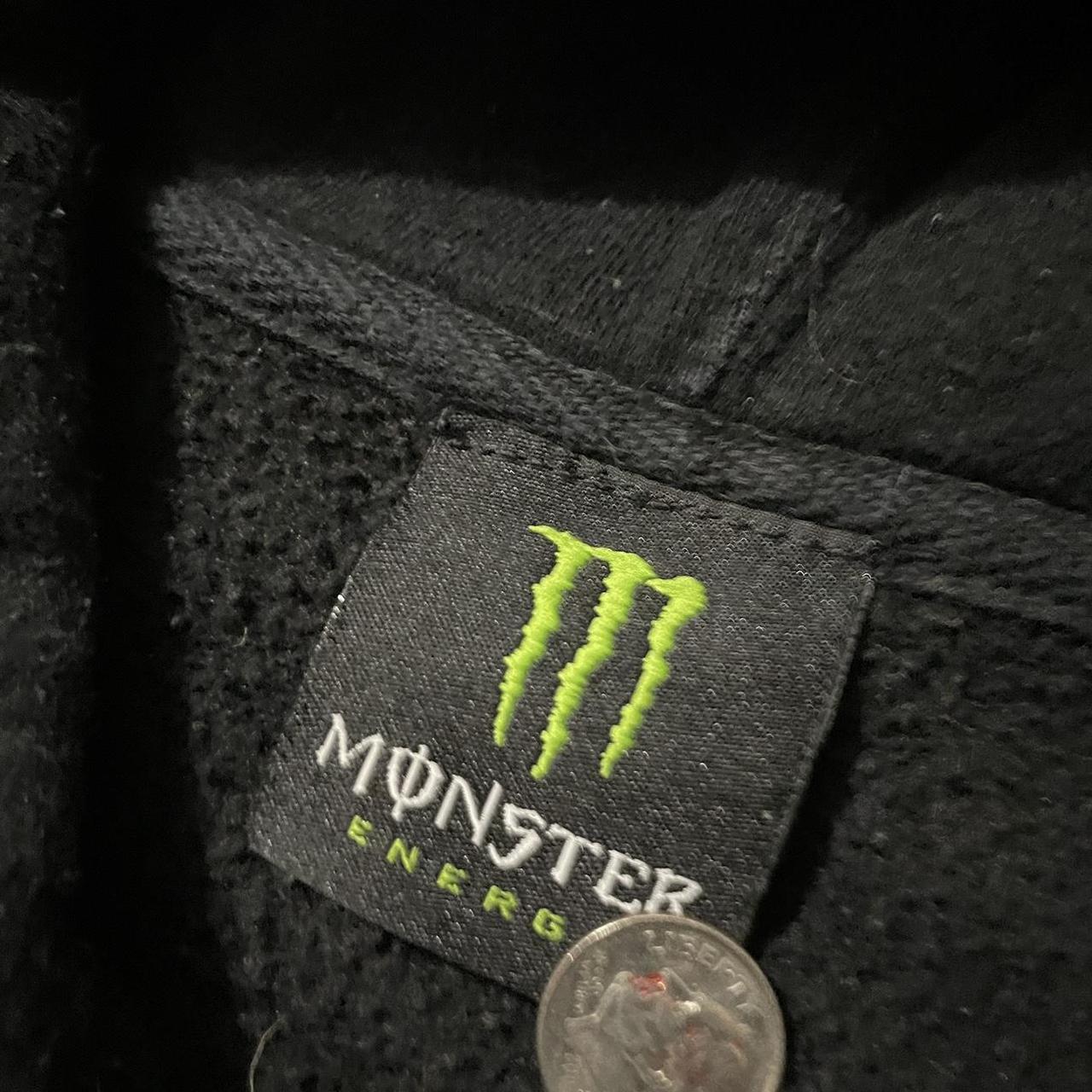 Y2K monsters energy grunge green and black zip up... - Depop