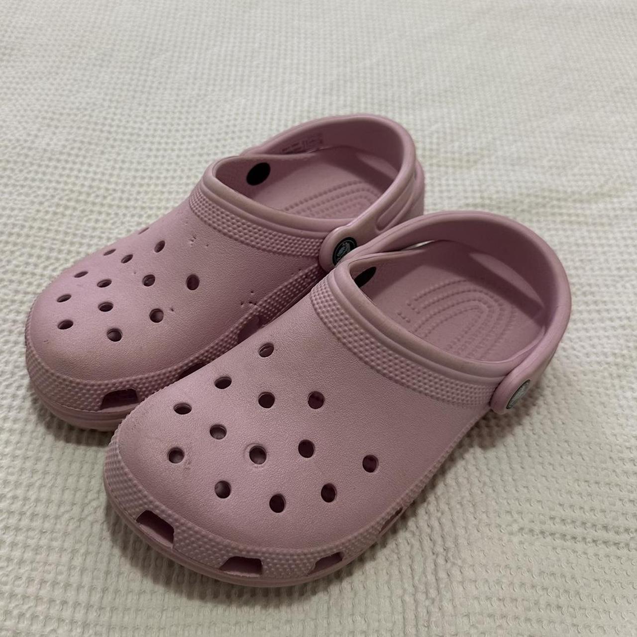 pink crocs Have small marks in them size Australian 6 | Depop