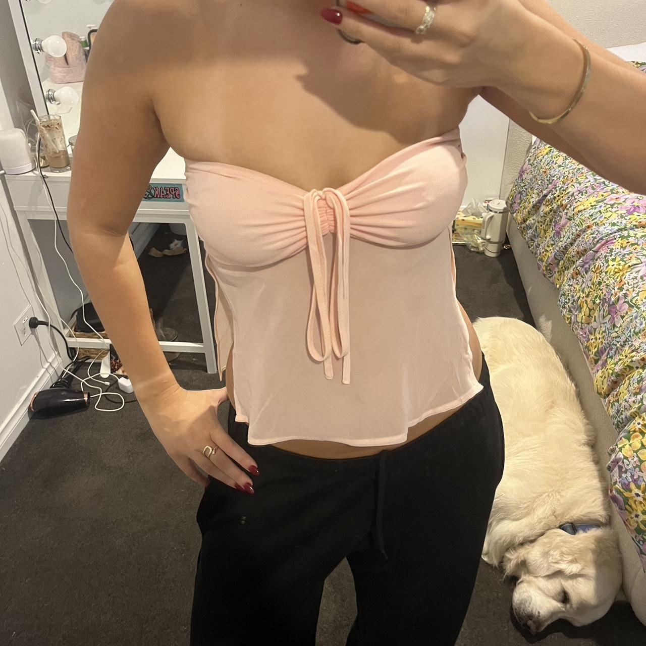 super cute pink glassons top! only worn once xx... - Depop