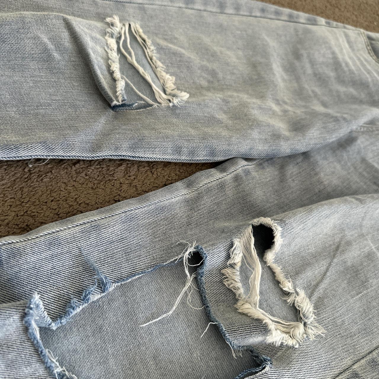 Vintage Ripped Jeans | Light blue | No size but best... - Depop