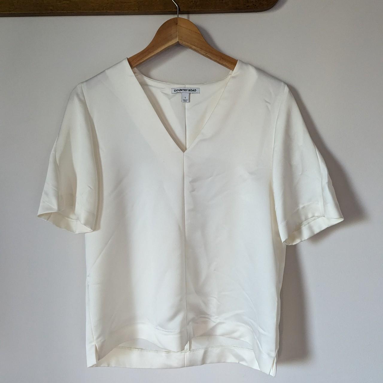 Silky cream coloured Country Road top - hardly worn - Depop
