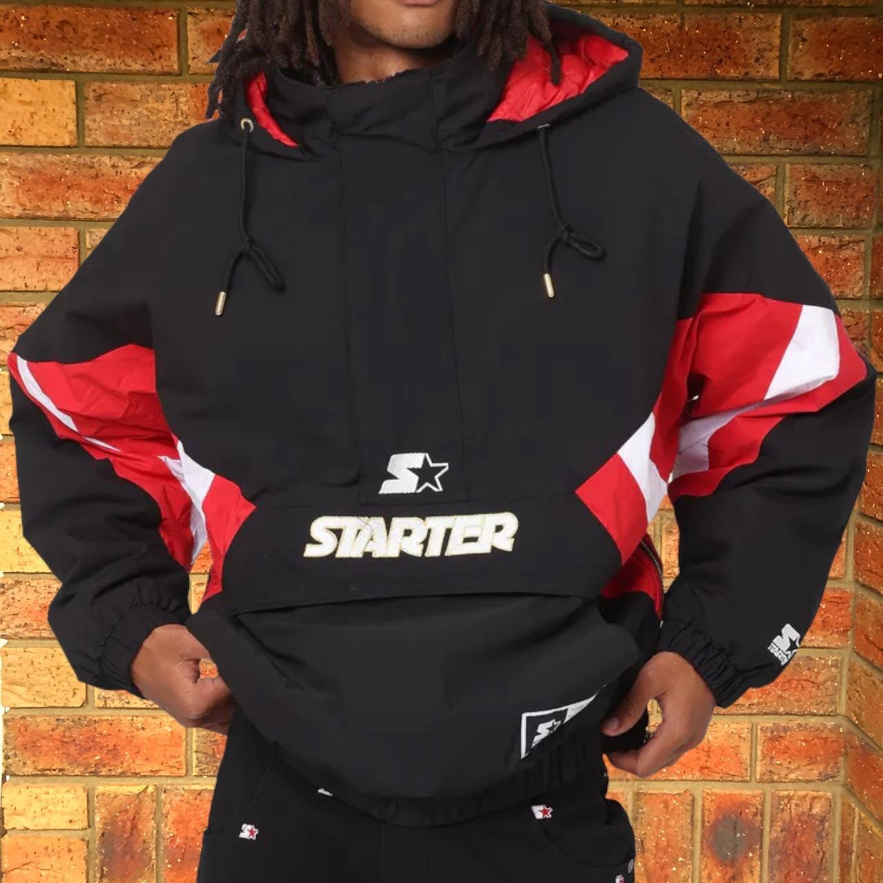 Starter Men's Black and Red Jacket | Depop