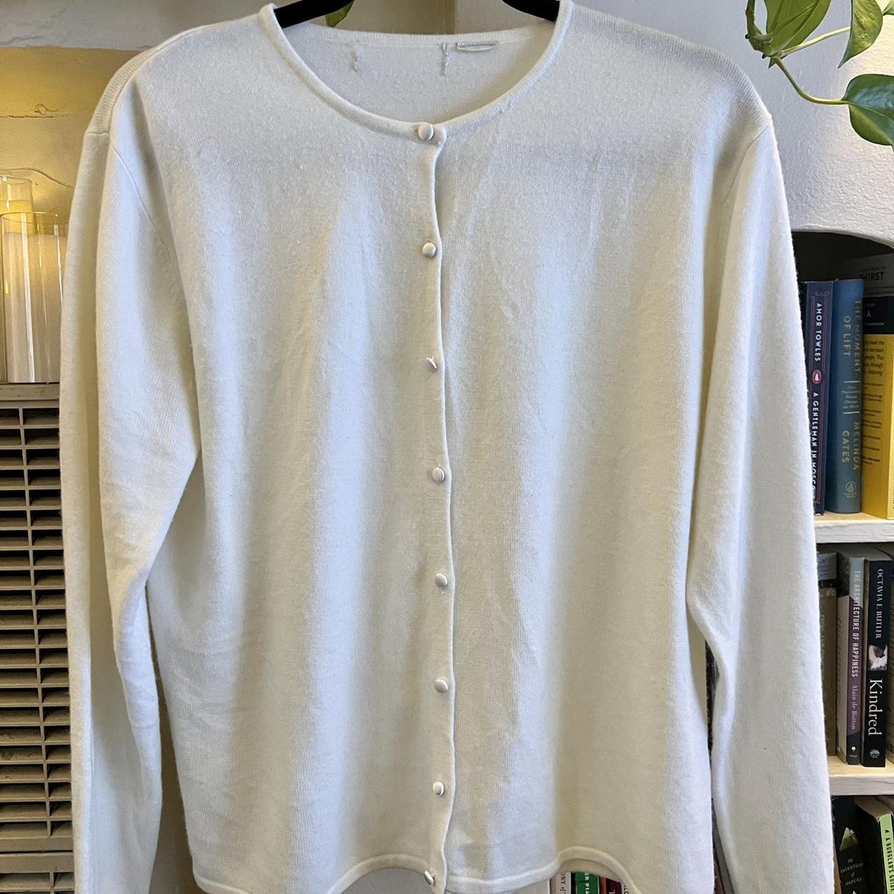 Vintage cream button down cardigan. No tags, but... - Depop