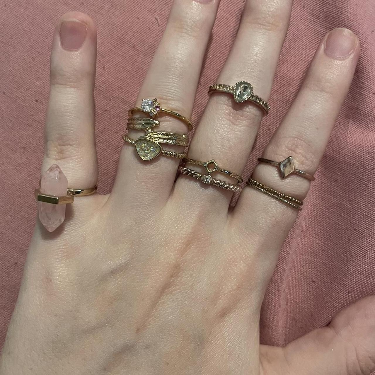 10 pack gold fairy inspired rings Sizes 5 to 9... - Depop