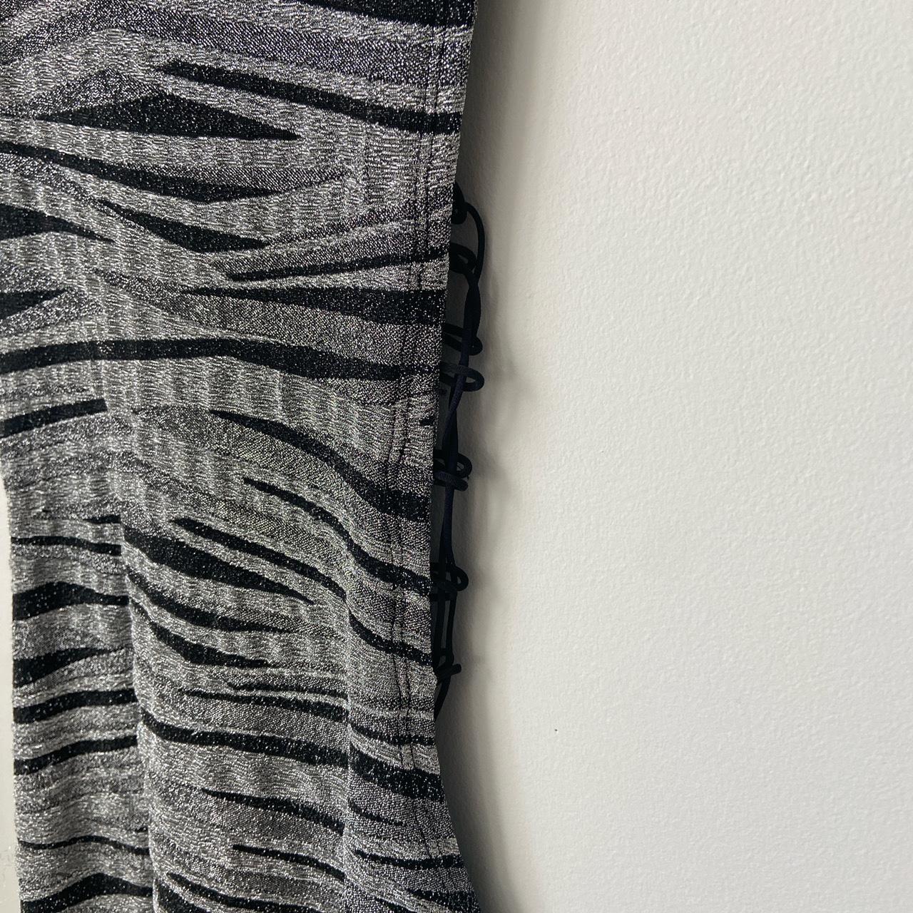 Glittery dress, zebra print, cross tie ruched... - Depop