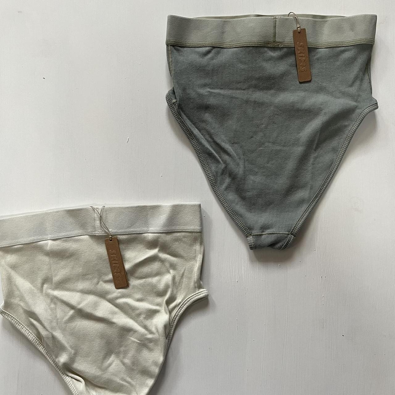 skims cotton ribbed underwear both size small no... - Depop