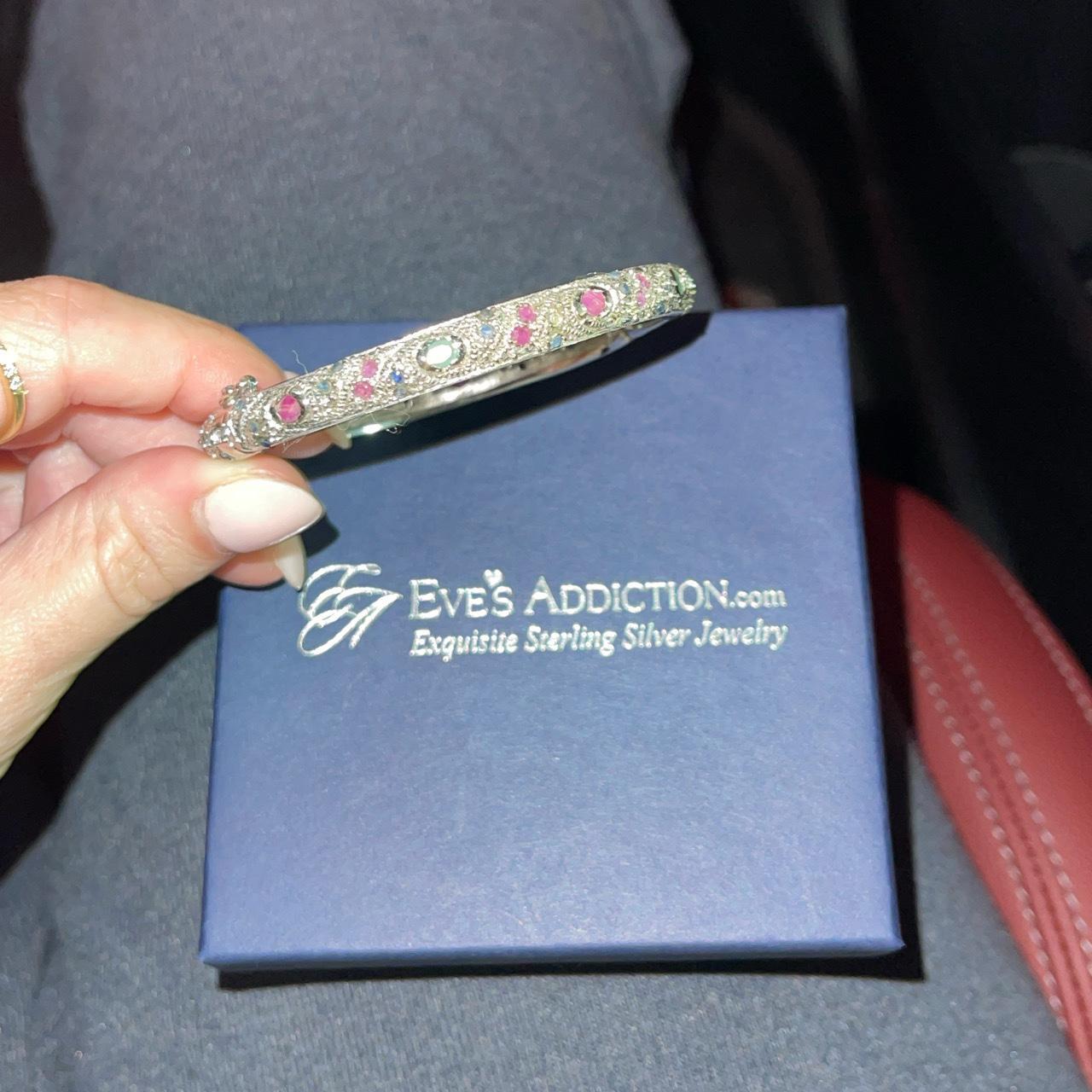 Eve’s Addiction Sterling Silver Cuff Bracelet with... - Depop