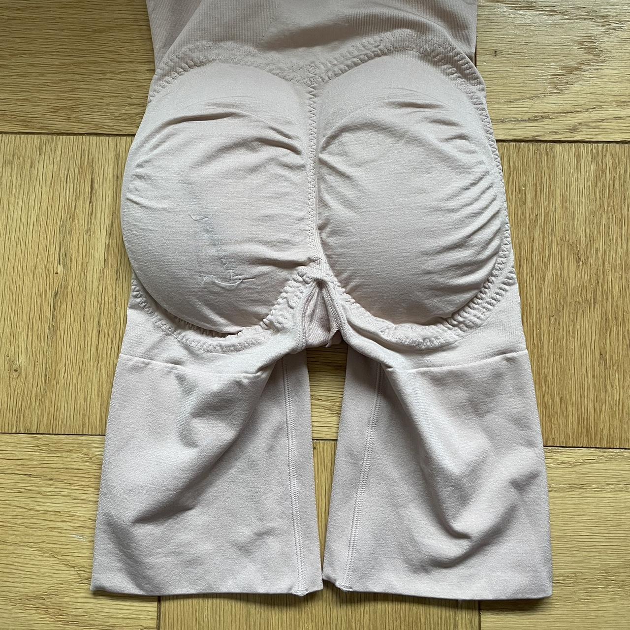 spanx mid thigh bodysuit with removable butt pads... - Depop