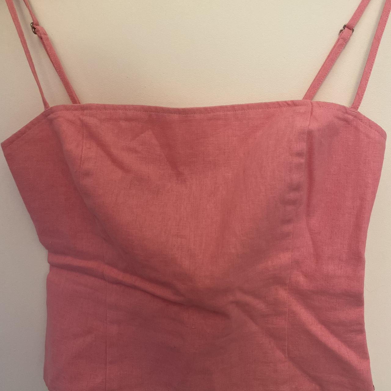 Hot pink Ghanda zip up cami 🩷 - worn once - fits... - Depop