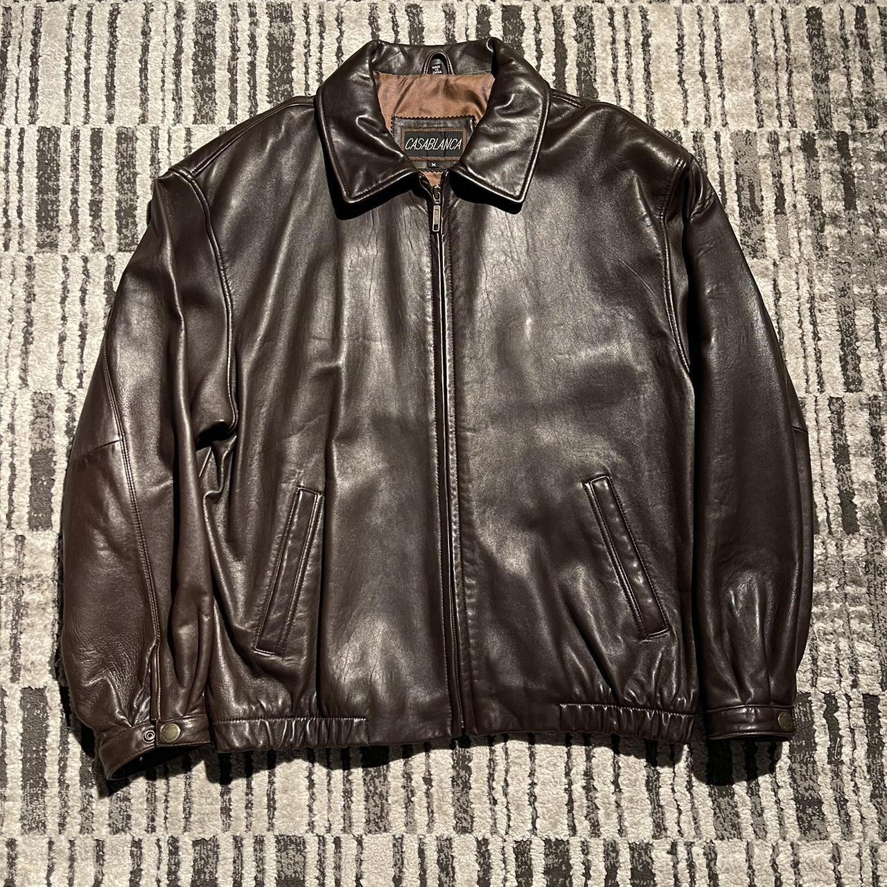 Beautiful chocolate brown leather jacket from the... - Depop
