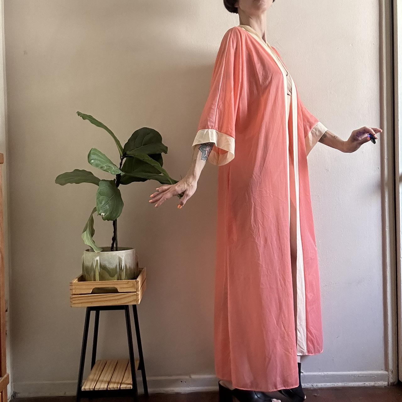 Vintage Peach Robe- Beautiful translucent peach and... - Depop