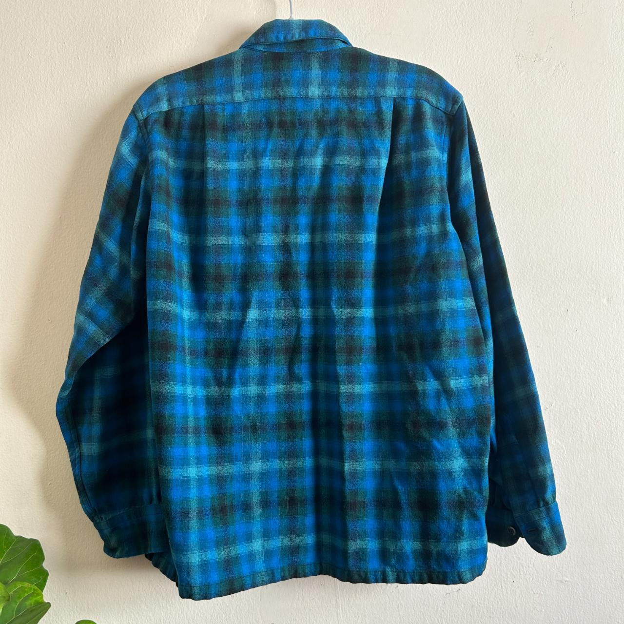 Vintage Blue Pendleton Flannel- Gorgeous blue and... | Depop