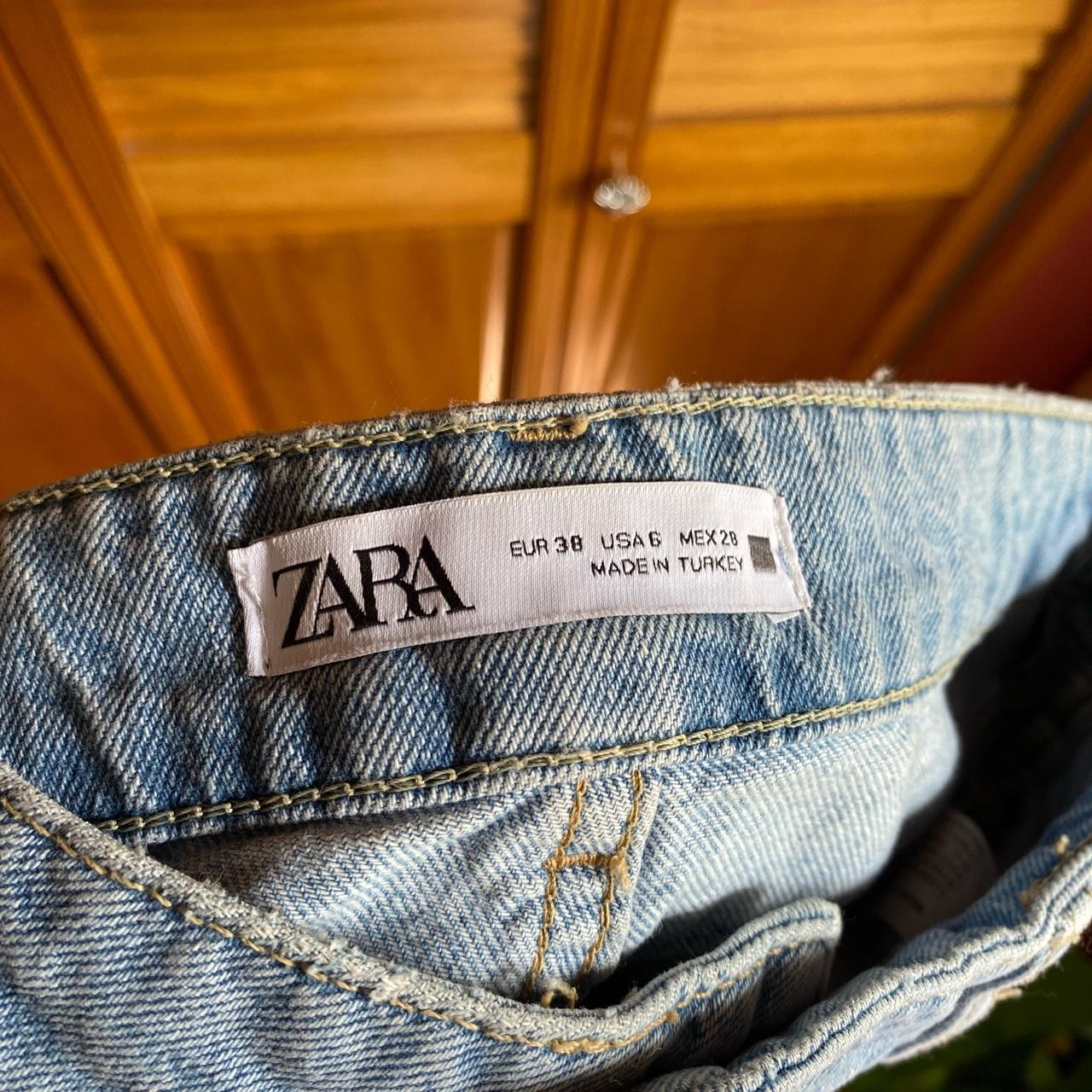 Zara wide leg light blue jeans in a size 6! they... - Depop