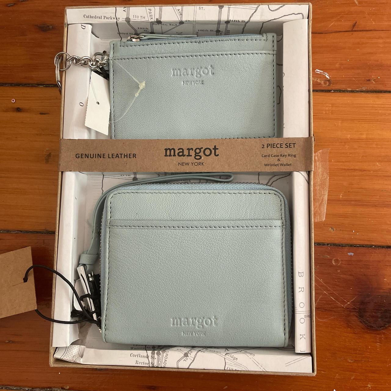 Margot wallet and card case set Baby blue Leather... - Depop