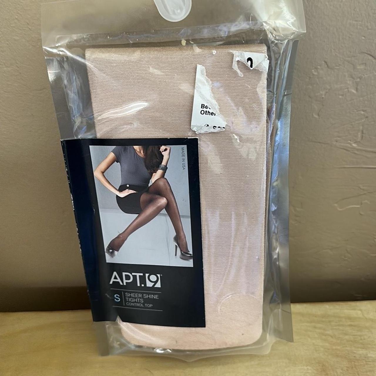 APT. 9 Sheer Shine Control Top Tights Beige Size S - Depop