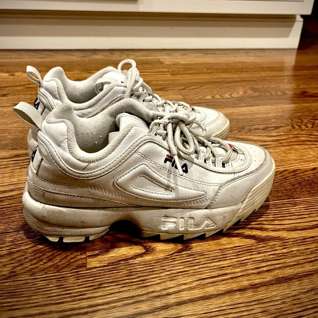 White filas! Lightly worn, great condition! The... - Depop