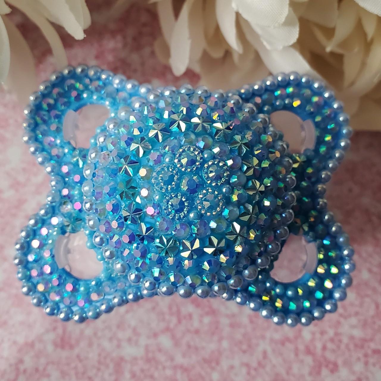 Blue gen 3 adult pacifier 💙full deco #agere... - Depop