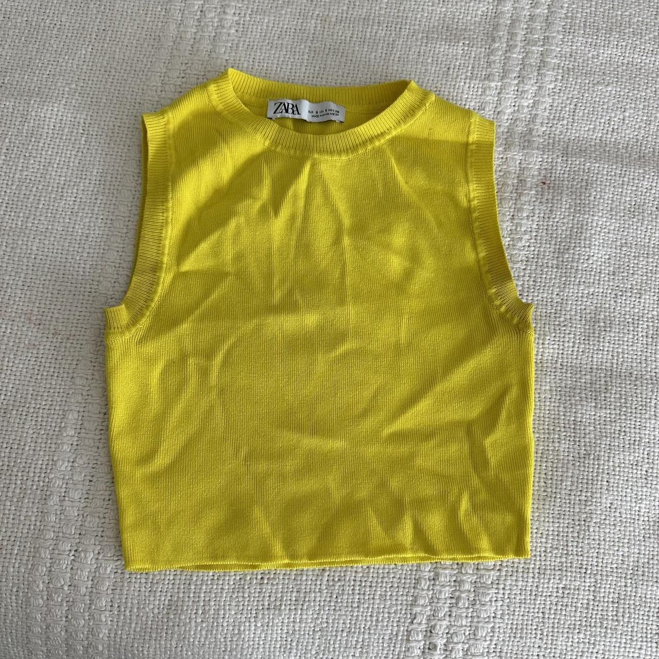 basic top - really pretty yellow - zara - Depop