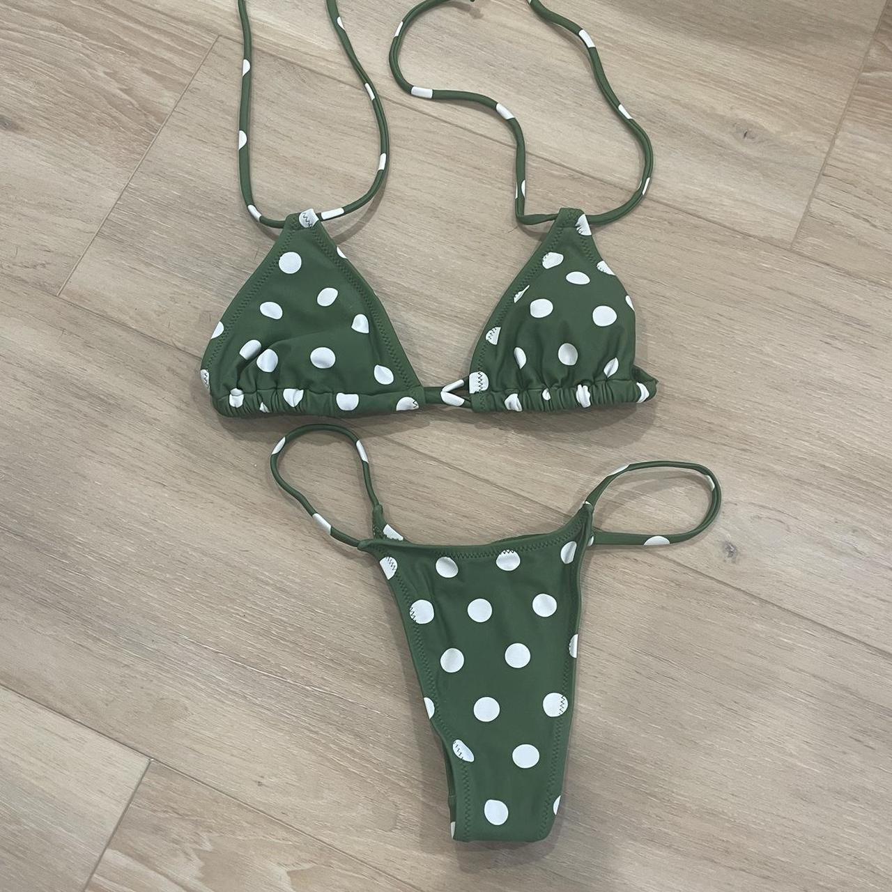 Polka dot bikini set Size small #bikini - Depop