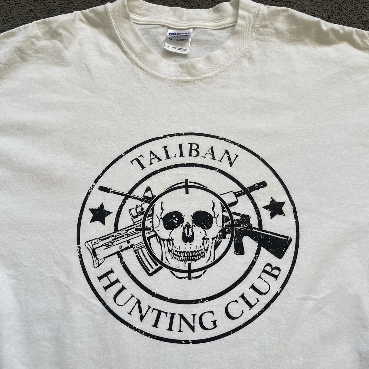 Vintage 00s Taliban Hunting Club Skull Guns Crest... | Depop