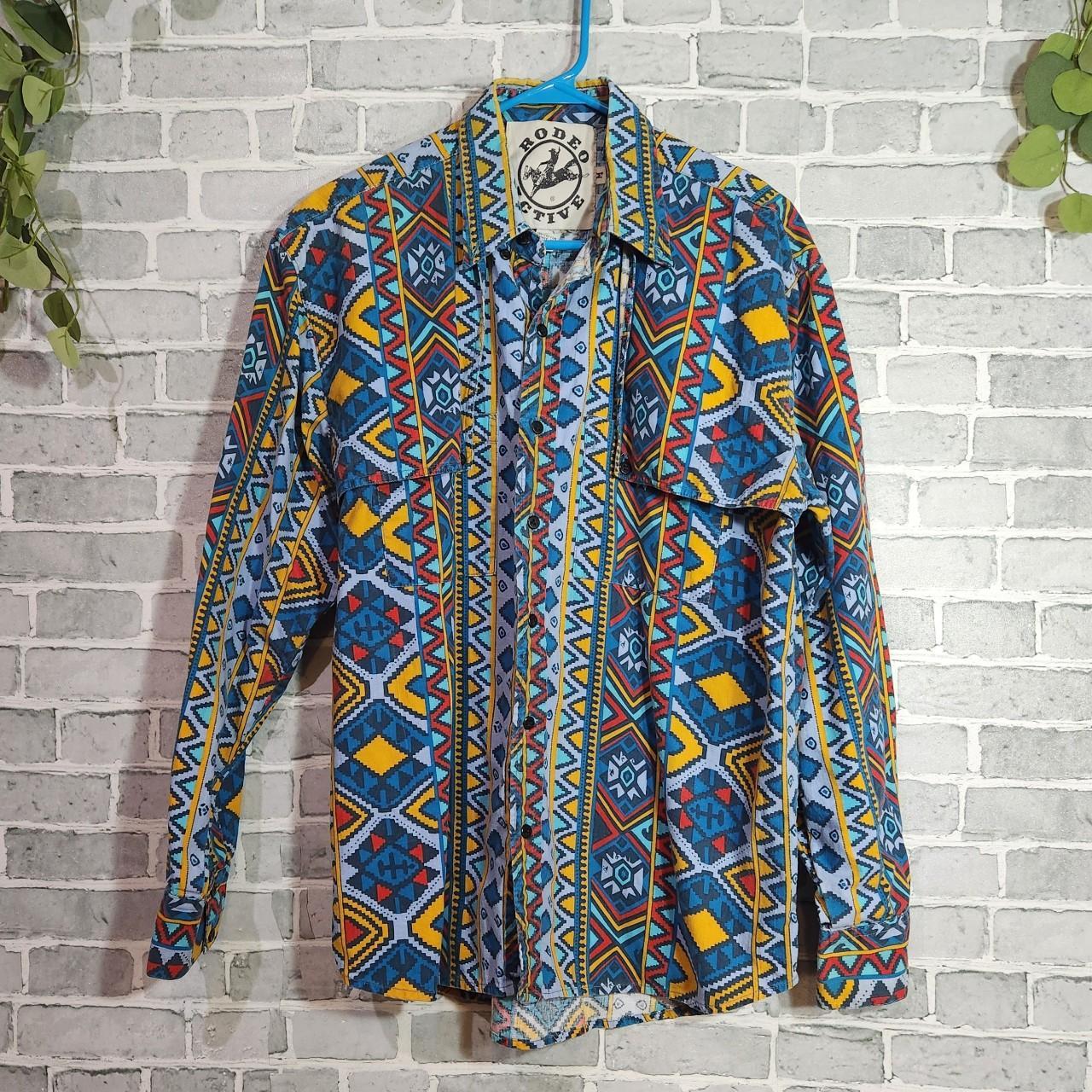 VINTAGE 90s Rodeo Western Button Down Size M... - Depop