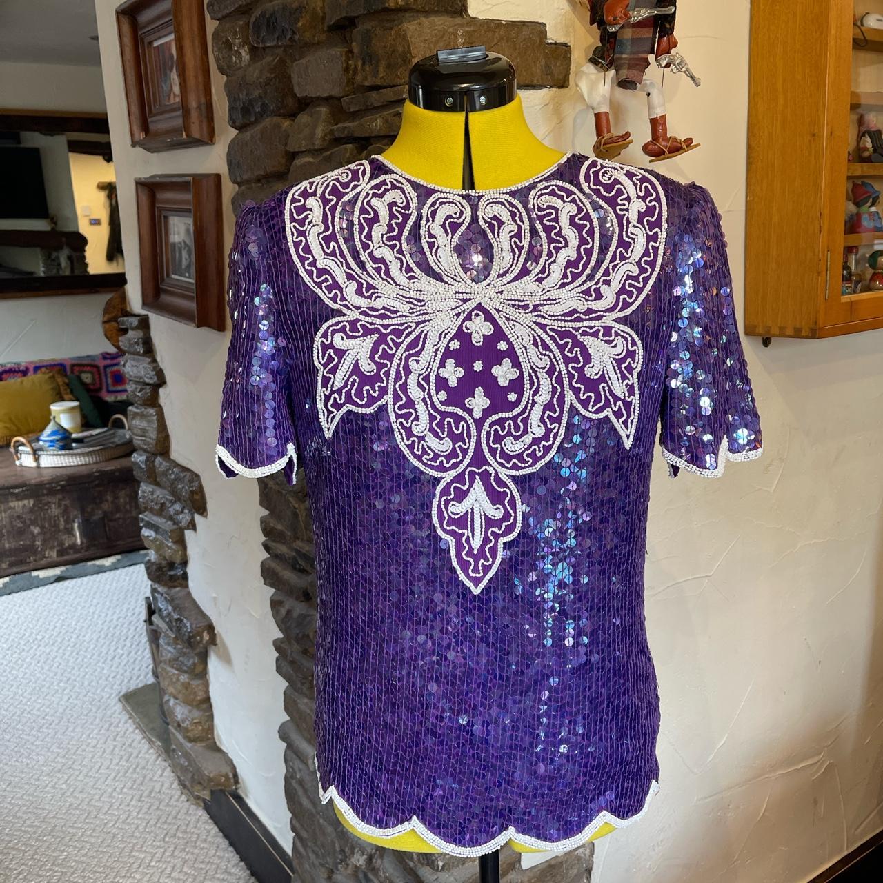 STUNNING Simon Ellis vintage beaded/sequin... - Depop