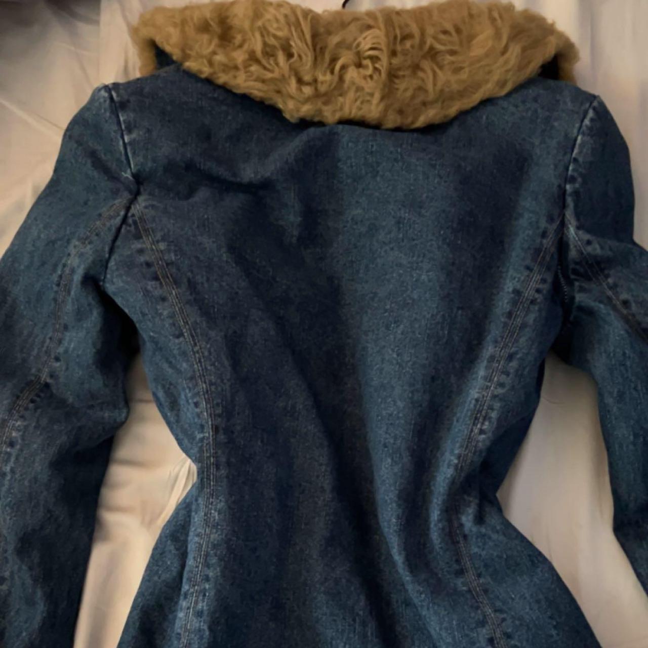 long denim coat with fur lining. reminds me of lisa... - Depop