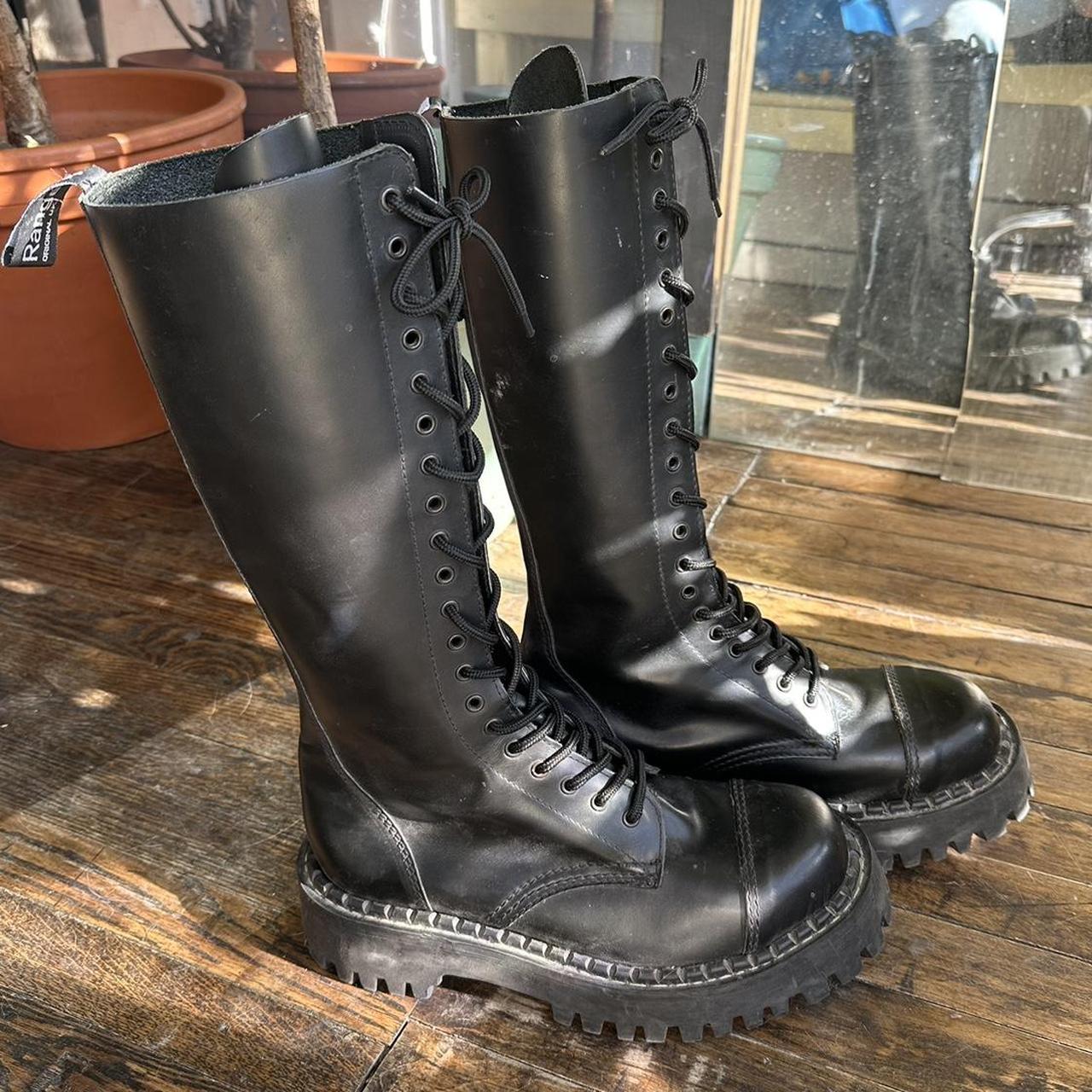 Shellys London Knee High Platform combat boots Size... - Depop