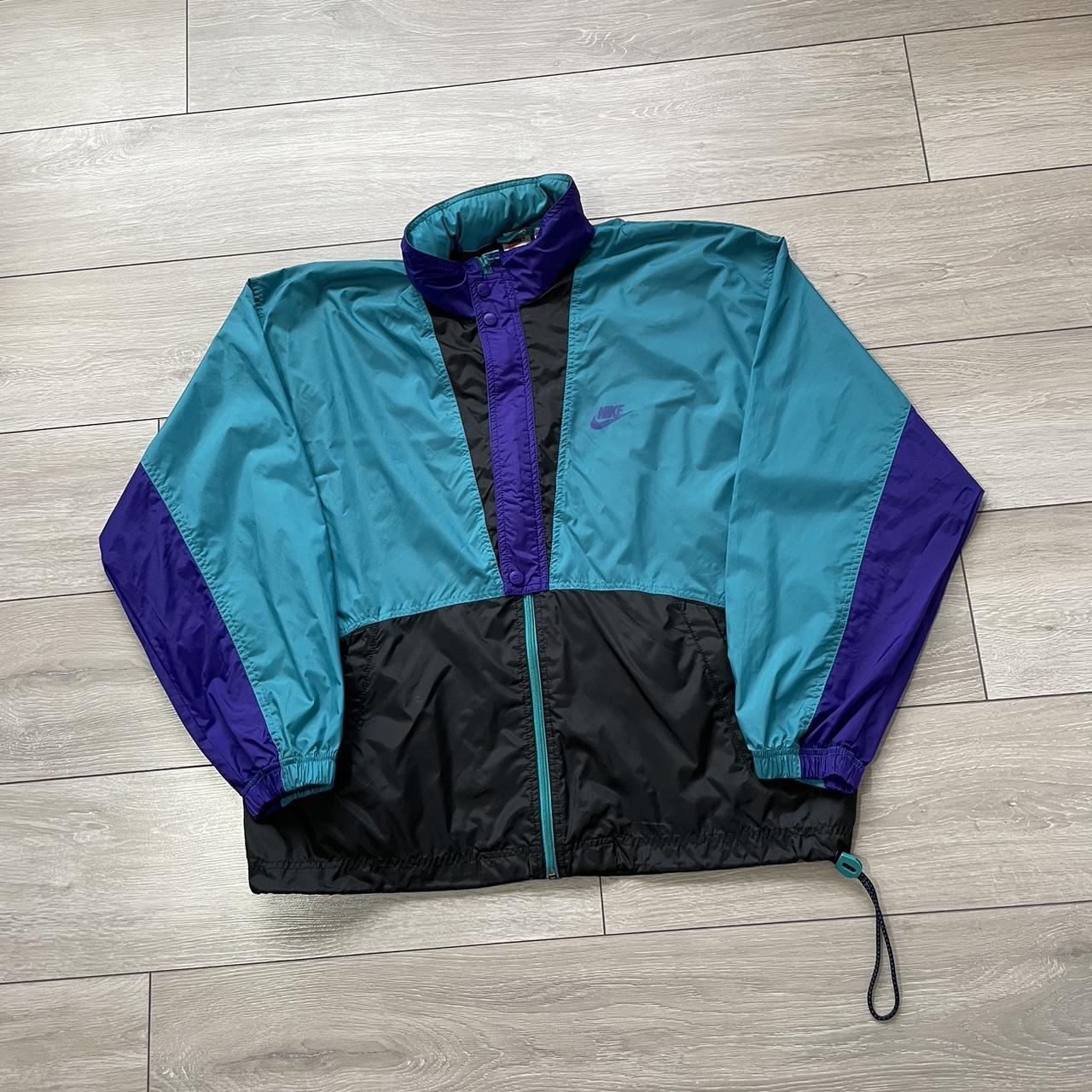 90s Funky Nike Spellout Windbreaker Tucked... - Depop