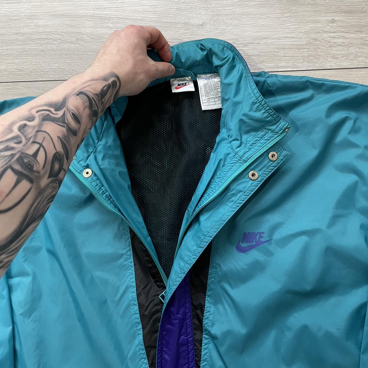 90s Funky Nike Spellout Windbreaker Tucked... - Depop