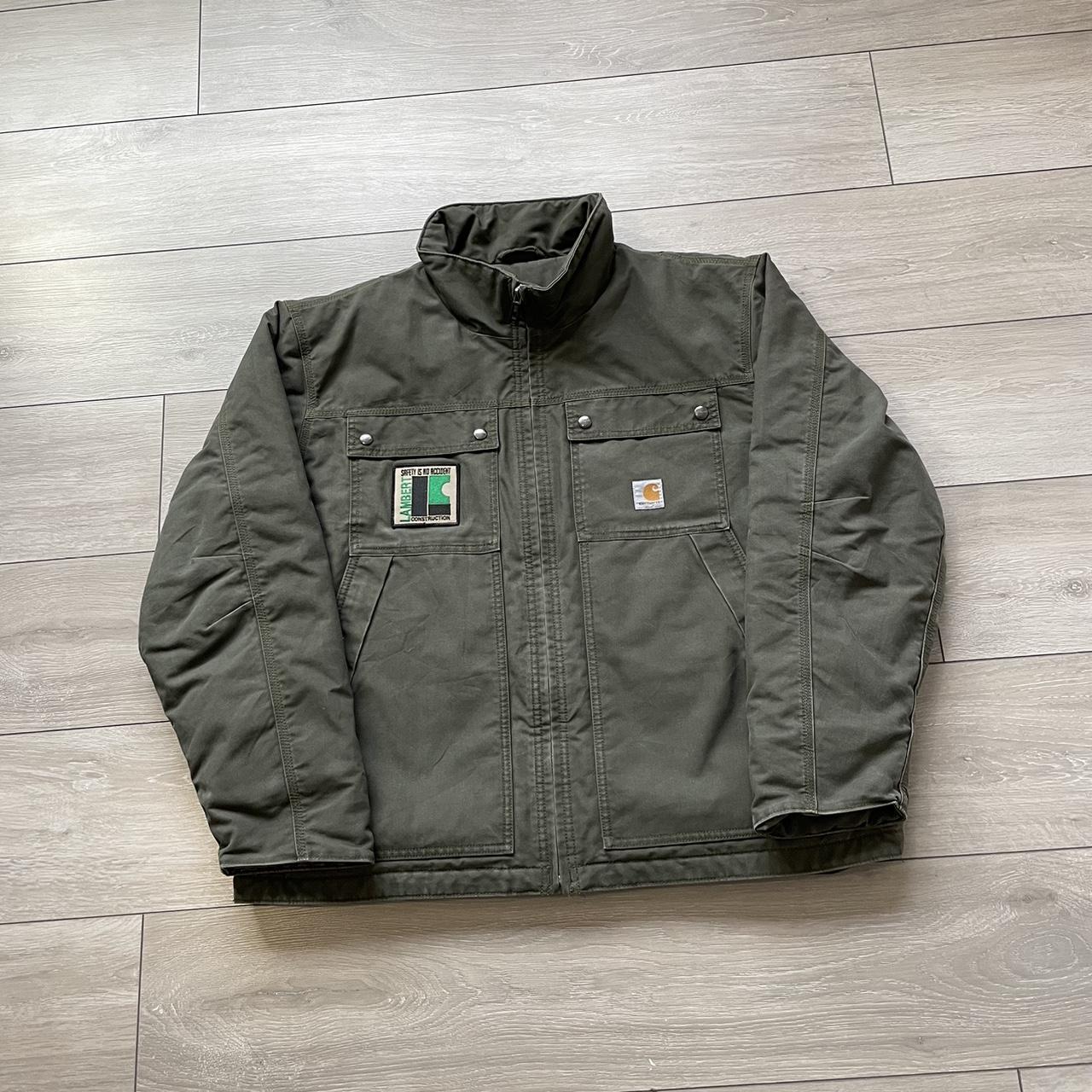 Green Carhartt Workwear Quick Duck Jacket Built in... - Depop