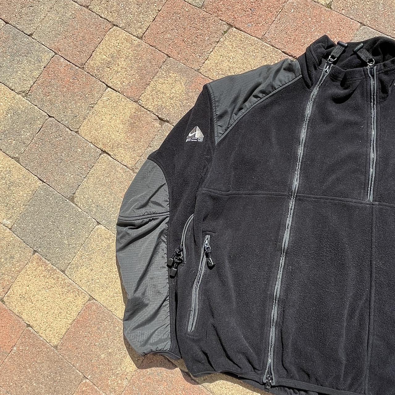 RARE 90s Tone Black Nike ACG Double Zip Polartec... - Depop