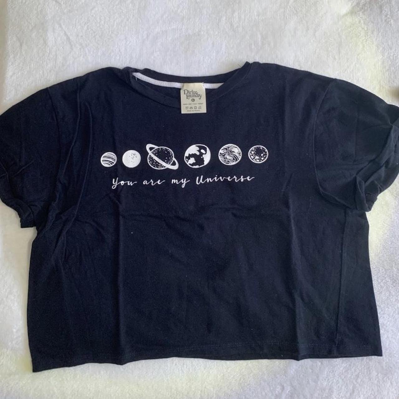 Black shirt with planets -NO FLAWS -preppy,... - Depop