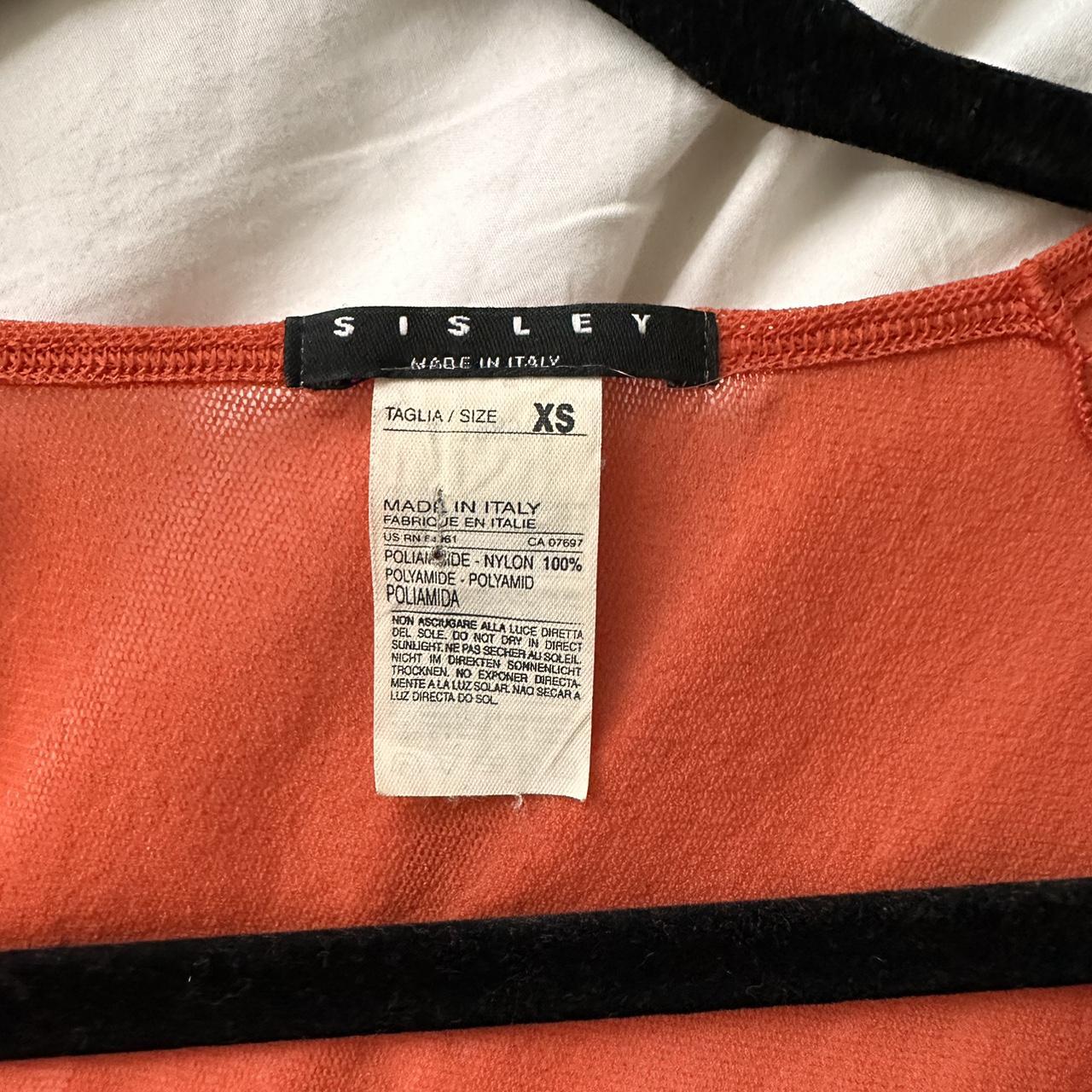 Sisley made in Italy orange mesh top. So cute for... - Depop