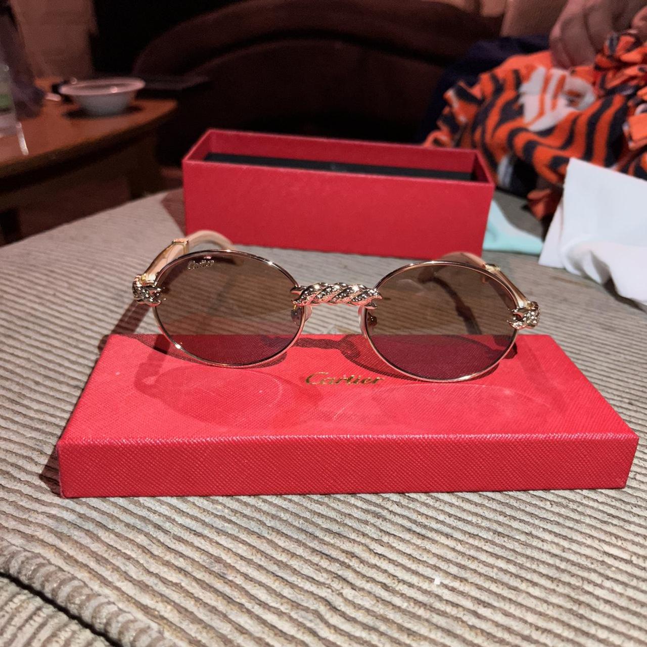 Cartier Mens Gold Sunglasses Depop